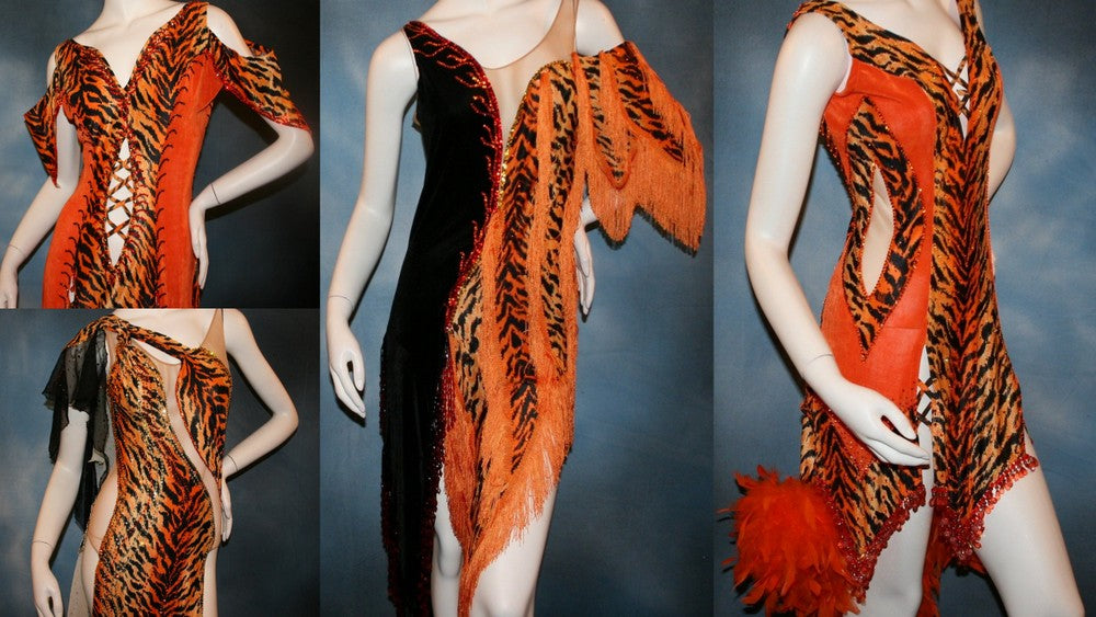 Tiger Print Latin Dresses | Tiger Print Ballroom Dresses – Crystal’s ...