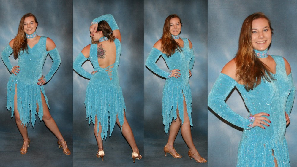 More Embellishing of a Ballroom or Latin-Rhythm Dress – Crystal’s Creations