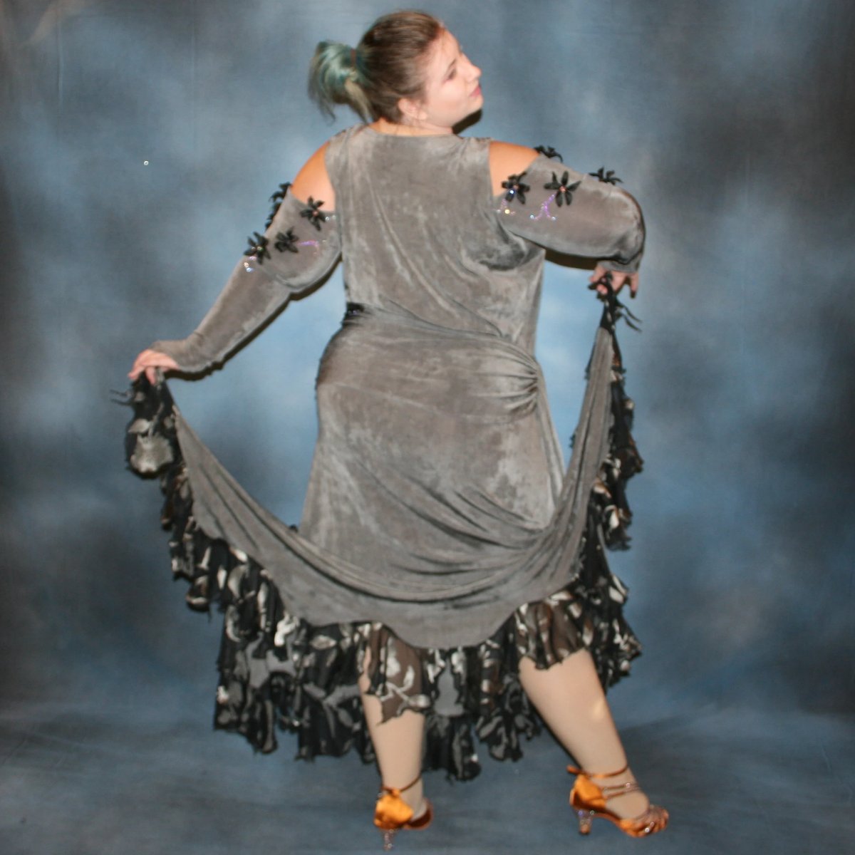 Grey Plus Size Ballroom Dress | Black Accents | Size 13/14-19/20 ...