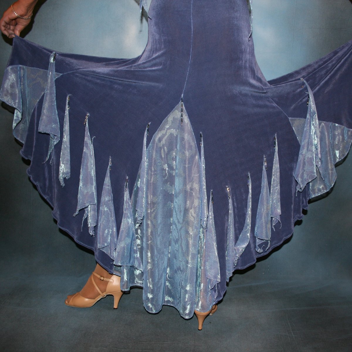 Blue Ballroom Dress | Iridescent Insets | Floats | Size 3/4-9/10 ...