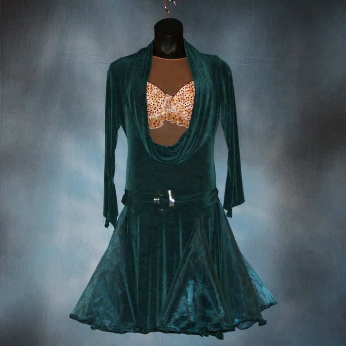 Teal Latin-Rhythm Dress-Gina – Crystal’s Creations