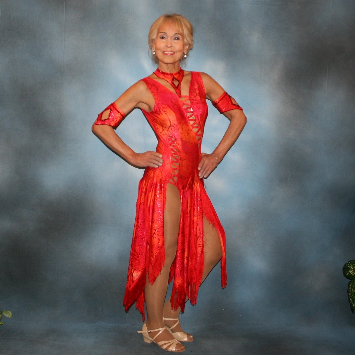 Red Latin - Rhythm Dress with Fringe | Size 3/4-9/10 – Crystal’s Creations