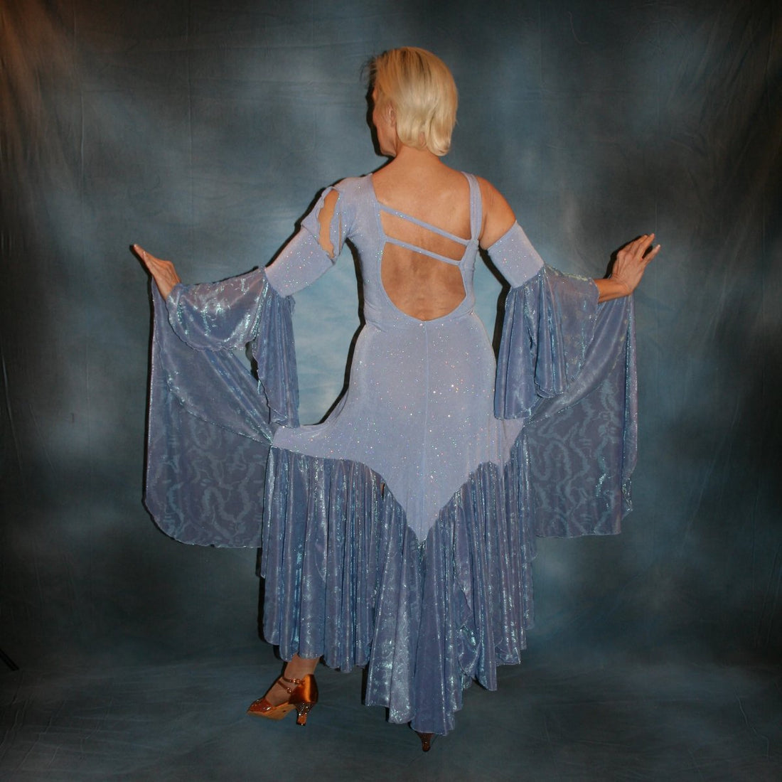 Periwinkle Blue Ballroom Dress | Iridescent Flounces | Size 3/4-9/10 ...