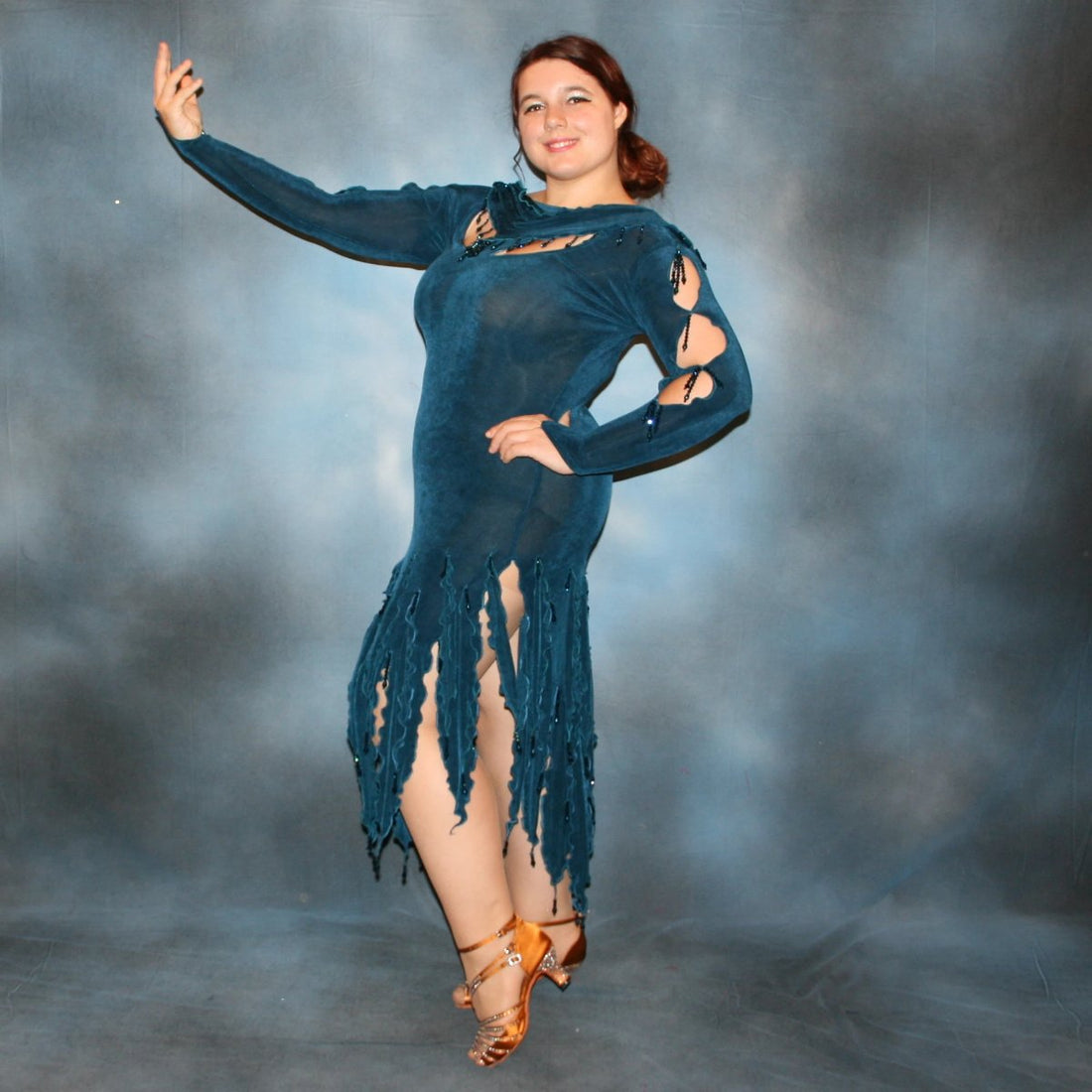 Deep Blue Social Latin-Rhythm Dress | Size 5/6-11-/12 – Crystal’s Creations