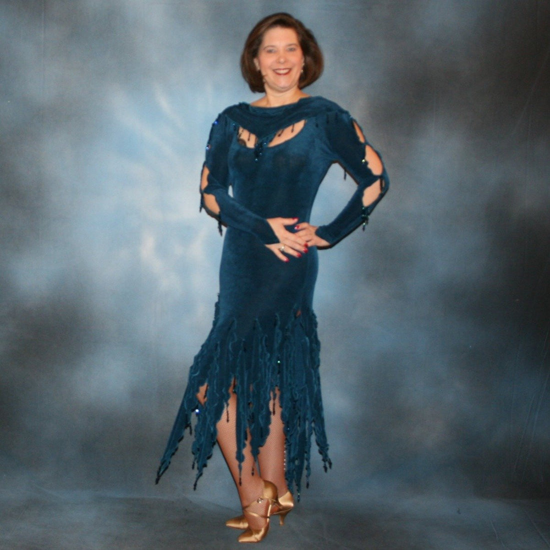 Deep Blue Social Latin-Rhythm Dress | Size 5/6-11-/12 – Crystal’s Creations